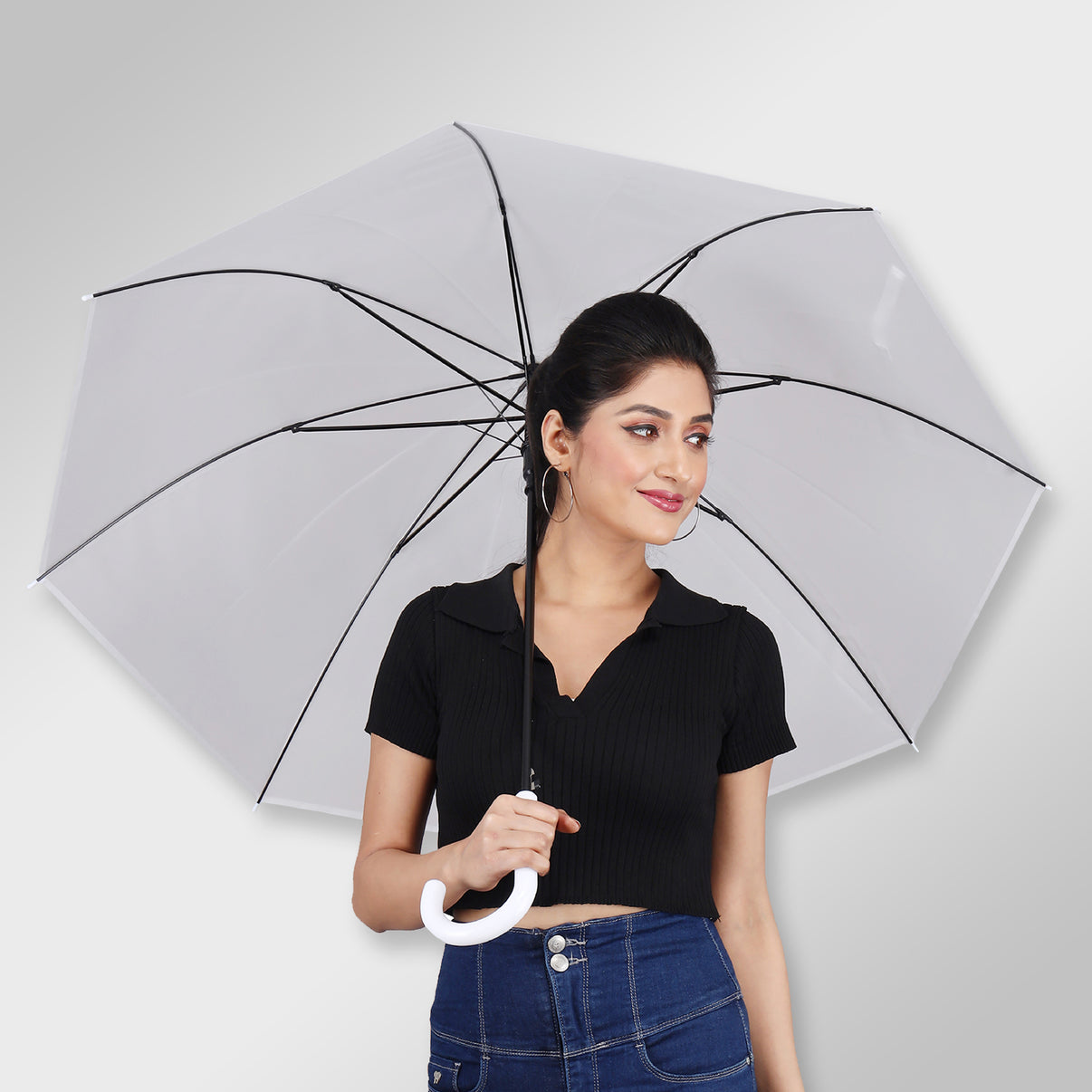 SNOW | Automatic Open Straight Fashion Umbrella (White) – KK Umbrellas